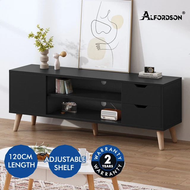 ALFORDSON ENTERTAINMENT UNIT 120cm TV Cabinet Stand Storage Drawer ...
