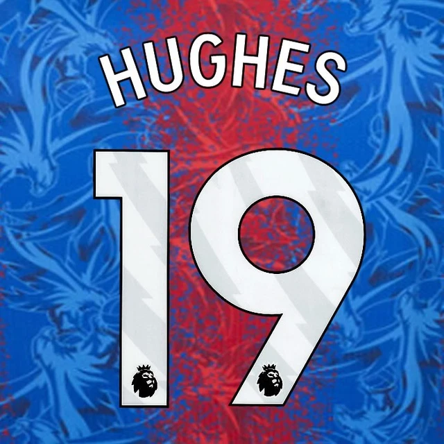 2024 2025 OFFICIAL Crystal Palace Hughes 19 White Home Player Size ...