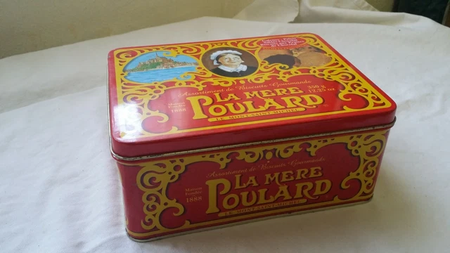 BOITE EN MÉTAL LA MERE POULARD Biscuits Le Mont Saint Michel " vide ...