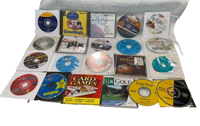 VINTAGE CD ROM Computer Software Lot Of 20 Games Tools Windows Mac ...