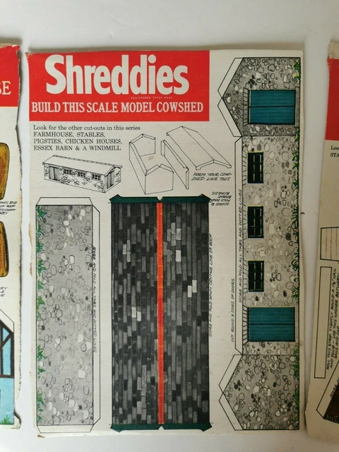 1950S/60S NABISCO CEREAL Shreddies Farm Cut Outs - Windmill Cowshed ...