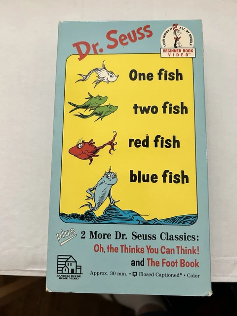 DR. SEUSS ONE Fish Two Fish Red Fish Blue Fish Book VHS #103 £13.93 ...