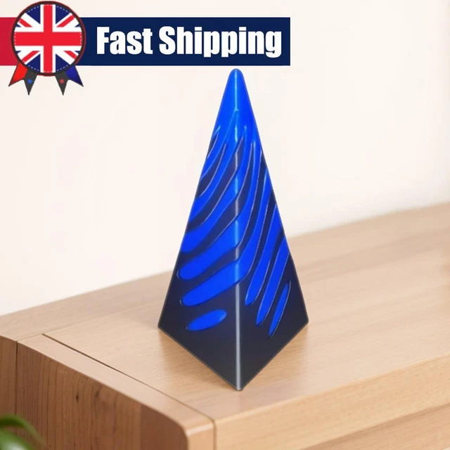 3D PRINTED SPIRAL Toy Pass Through Pyramid Fidget Toy Desk Toy (Black ...