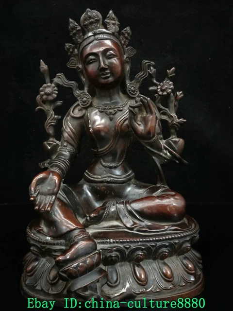 14.6 &VIEUX BOUDDHA bouddhique tibétain en cuivre violet sit Lian vert mère EUR 984,00 - PicClick FR