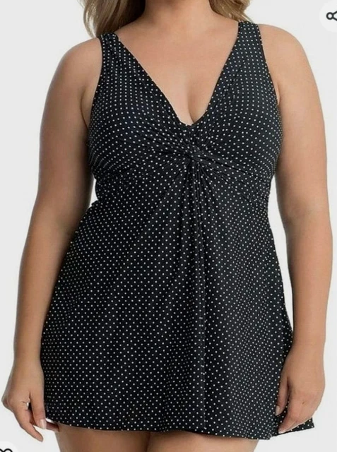 Miraclesuit Sz 18 Pin Point Marais Dot One Piece Bathing Suit Swim