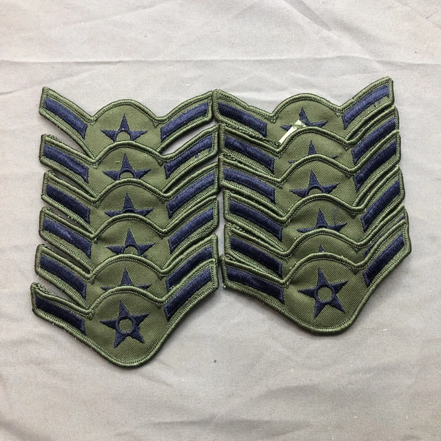 EMBROIDERED MILITARY PATCH USAF Air Force Rank Insignia E2 Airman Lot ...