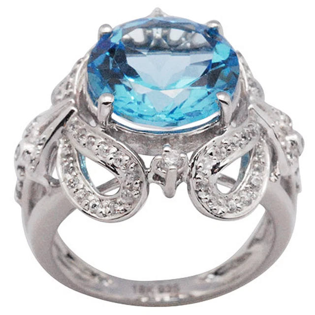 DE BUMAN STERLINGSILBER 7,36ctw schweizerblau Topas & kubischer ...
