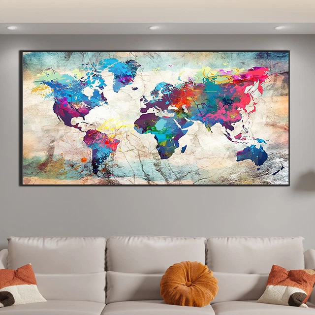 5D DIAMOND PAINTING Full Square Drill world map Picture of Rhinestone ...