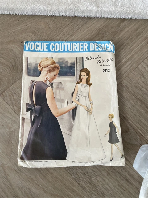 VOGUE 2112 SEWING pattern Dress with Back Bow Sz 12 Couturier Belinda ...
