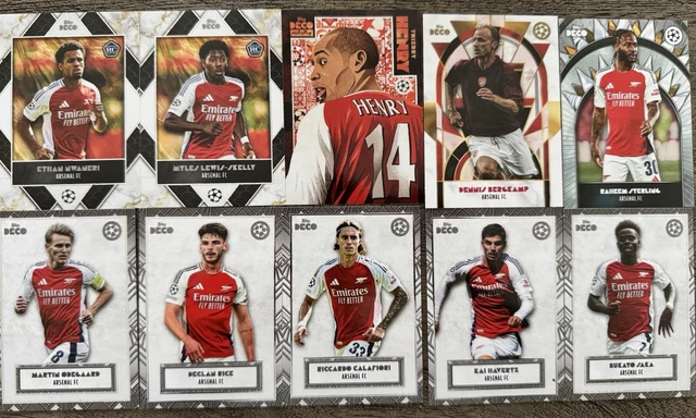 TOPPS DECO UCC 24/25 Arsenal London Lot - Nwaneri - Henry - Bergkamp ...