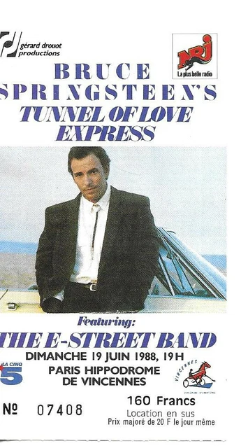 RARE / TICKET Billet Concert - Bruce Springsteen : Live A Paris ...
