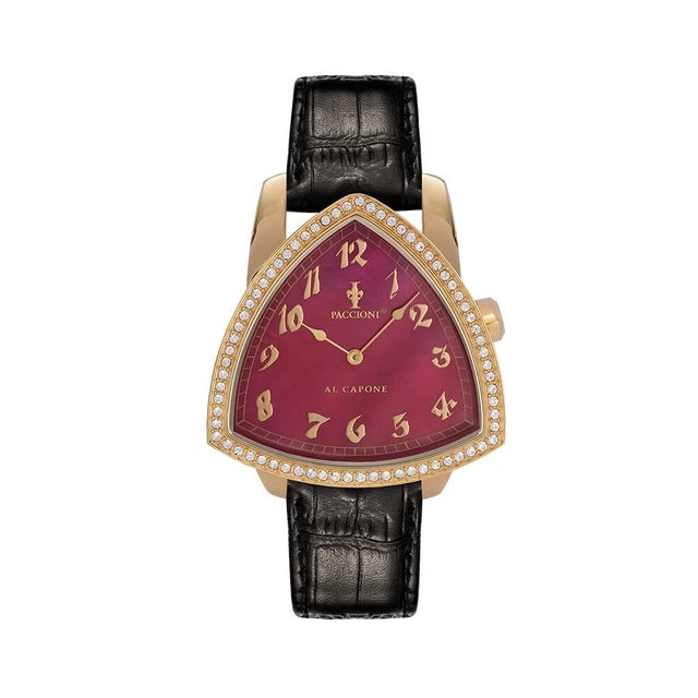 AL CAPONE WATCH 44mm blood red MOP dial set with 70 Crystals £470.00 ...