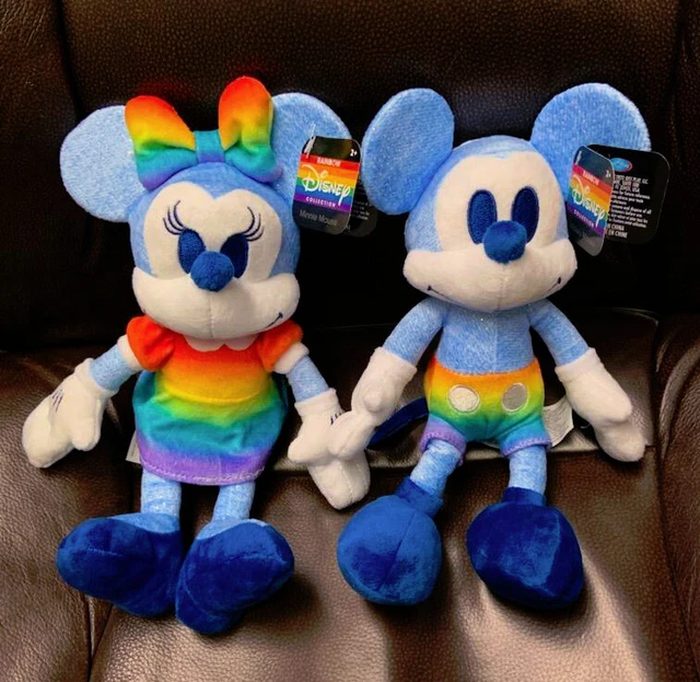 DISNEY MICKEY MOUSE And Minnie Mouse Rainbow Pride Plush Dolls~9"~New ...