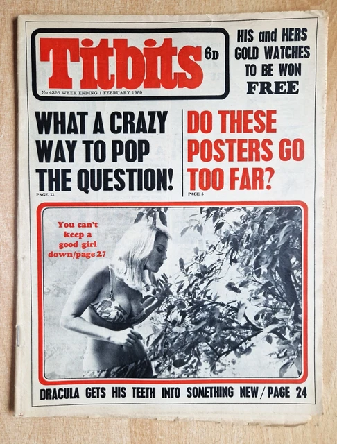 TITBITS MAGAZINE 1 February 1969 Sivi Aberg Christopher Lee Dracula ...