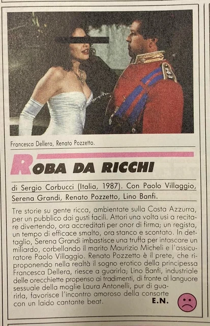 RIVISTA CINEMA 1987 Francesca Dellera - anteprima ROBA DA RICCHI ...