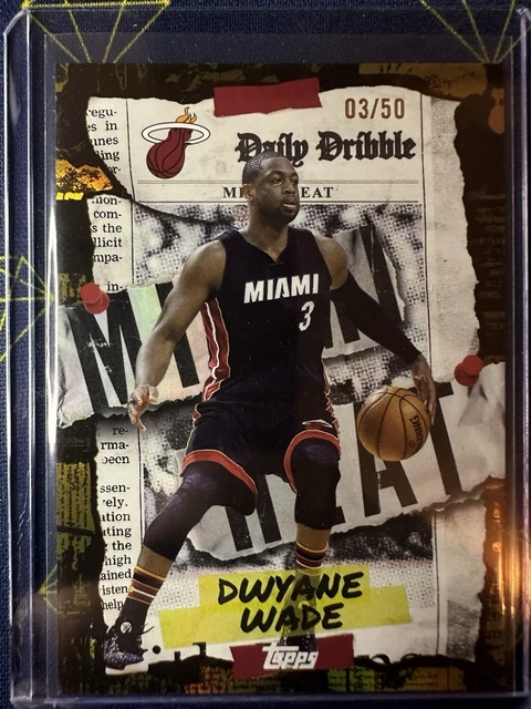 2025-26 TOPPS NBA Dwyane Wade Daily Dribble GOLD 3/50 Jersey Match DD ...