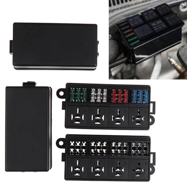 12v Relay Box Block 8 Way Atc Ato Fuse Block Universal Waterproof Fuse