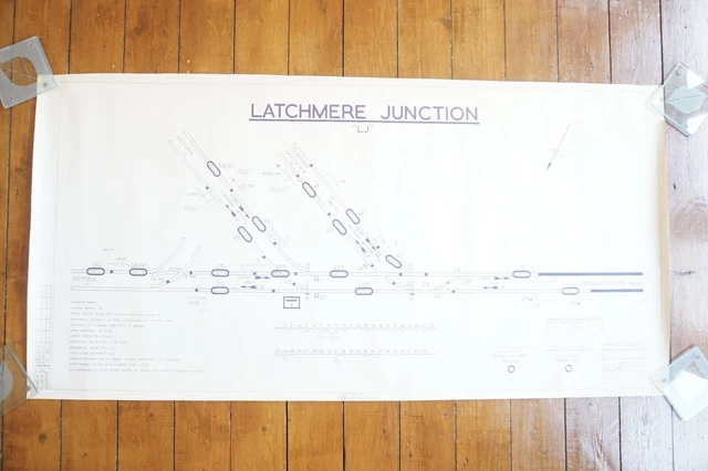 1981 LATCHMERE JUNCTION Signalling Signal Box Railway Plan Diagram Map ...