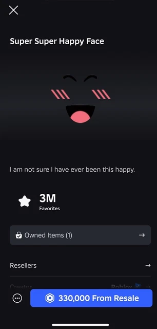 ROBLOX SUPER SUPER Happy Face (SSHF) check desc! £931.75 - PicClick UK