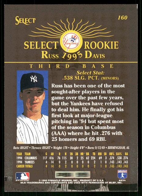 RUSS DAVIS NEW York Yankees 1995 Select Artist's Proofs #160 EUR 3,30 ...