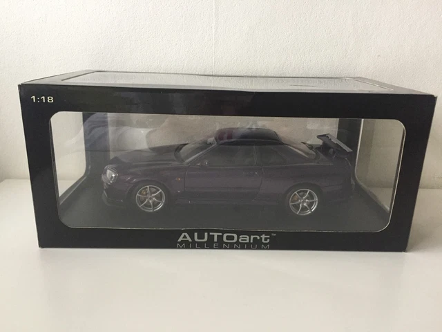 1:18 77305 AUTOART Nissan Skyline R34 GT-R Modellauto upgraded Midnight ...
