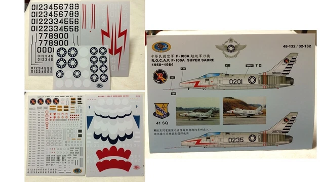 1/32 TIGER WINGS 32-132 : Decals F-100A Super Sabre Rocaf North ...