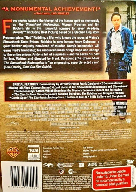 THE SHAWSHANK REDEMPTION - Tim Robbins, Morgan Freeman - 2 DVDs £3.70 ...