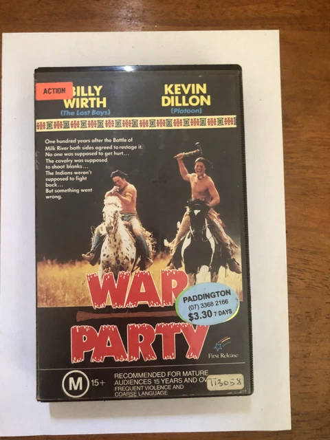 WAR PARTY VHS Kevin Dillon 1988 PAL Format $30.00 - PicClick AU