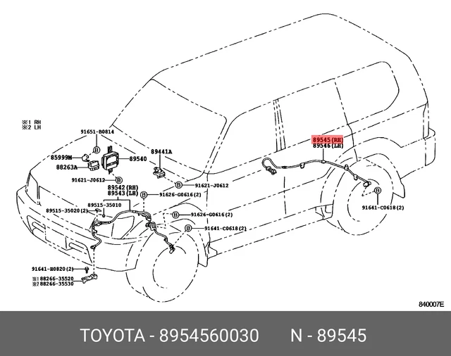 GENUINE OE SENSOR Speed Rear Right Hand 8954560030 for Toyota 89545 ...
