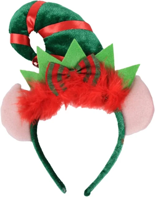 CHRISTMAS ELF HAT Headband Xmas Hair Band Christmas Hat Hairband Elf ...