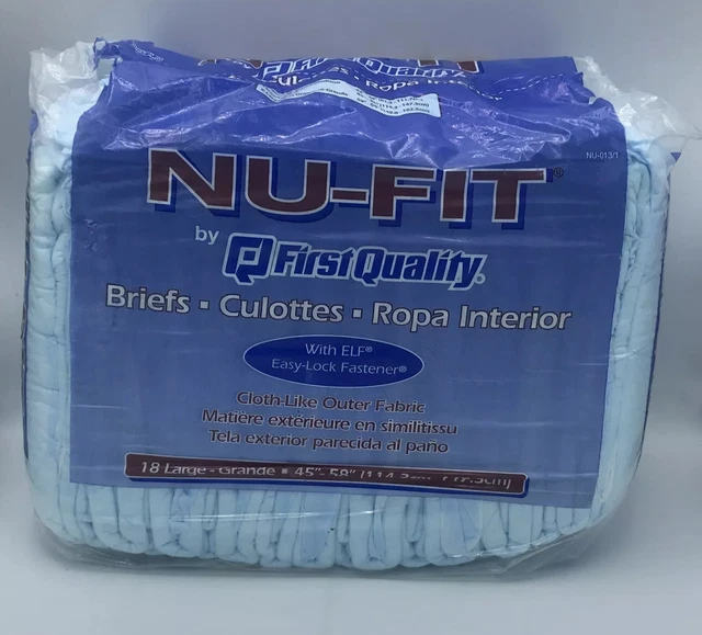 VINTAGE FIRST QUALITY Nu-Fit Adult Cloth Brief Diapers Size Large ...