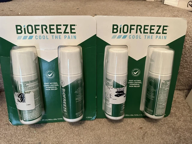 BIOFREEZE COOL THE Pain Roll-On Fast Acting Menthol Pain Relief 3oz ...