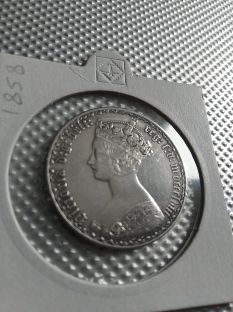 QUEEN VICTORIA SILVER Gothic Florin Two Shillings 1858 See Photos Of ...