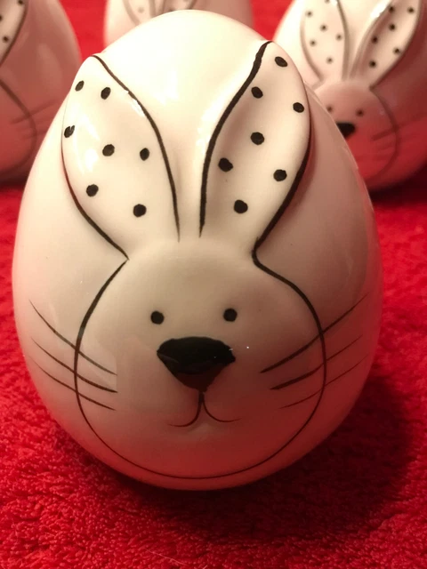 OSTERHASE EI HASE schwarz weiß 9 cm Trendstyle Porzellan edel Hasengesicht EUR 9,95 - PicClick DE