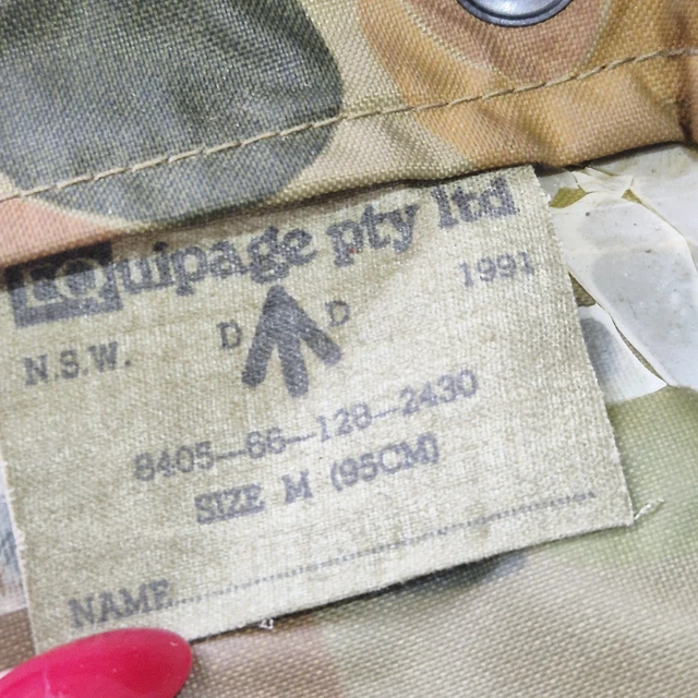 VINTAGE 1991 AUSTRALIAN Army NSW Raincoat Jacket Camouflage Pattern ...