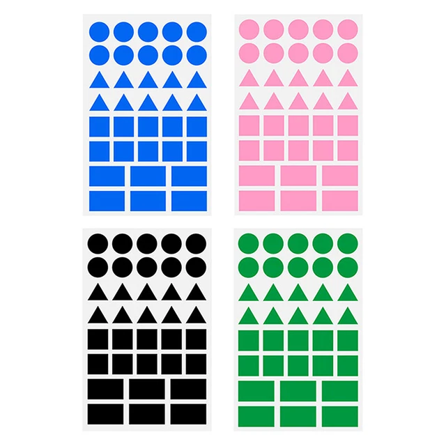 10 SHEETS COLORED Triangles Rectangular Dot DIY Stickers For Kids ...