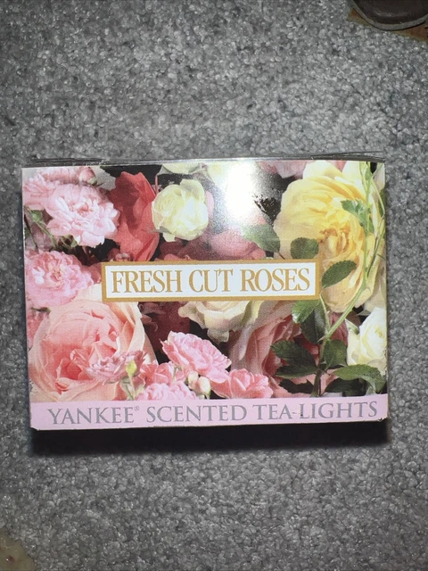 YANKEE CANDLE FRESH CUT ROSES Box of 8 Scented Tea Lights Tealights £7. ...