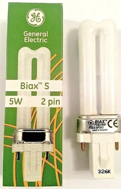 GENERAL ELECTRIC 5W BIAX 2 Pin F5BX/840 / SPX41 G23 Bulb 5 Watt £3.83 ...