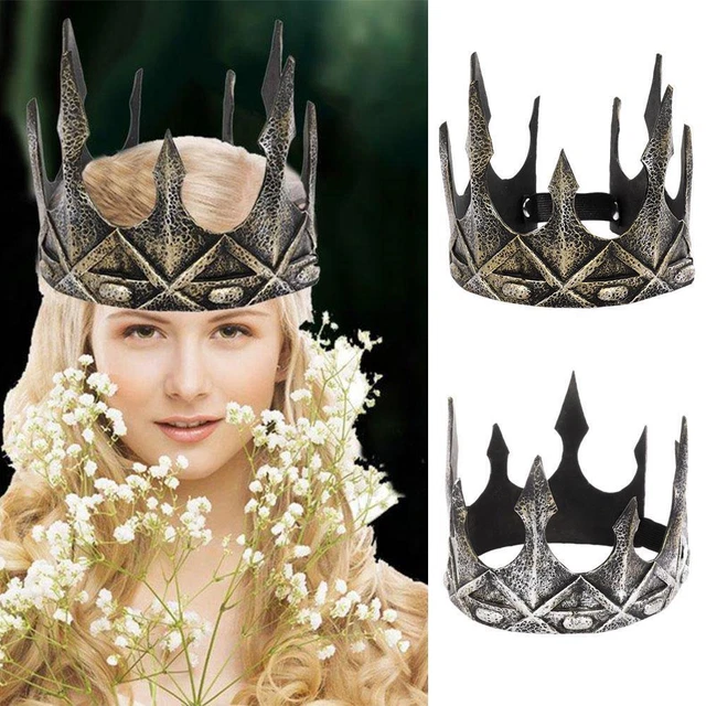 VINTAGE KING CROWN Viking Stage Costume Prop Halloween Decor Cosplay ...