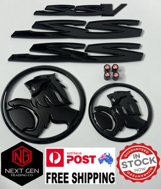 HOLDEN COMMODORE VE VF SSV Badge Set Gloss Black Suits UTE Utility SS ...