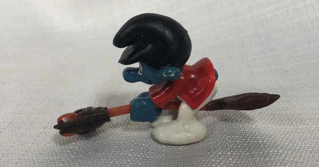 SMURFS HOBBY HORSE Smurf Figure 1980 Schleich PVC PEYO Toy Riding ...