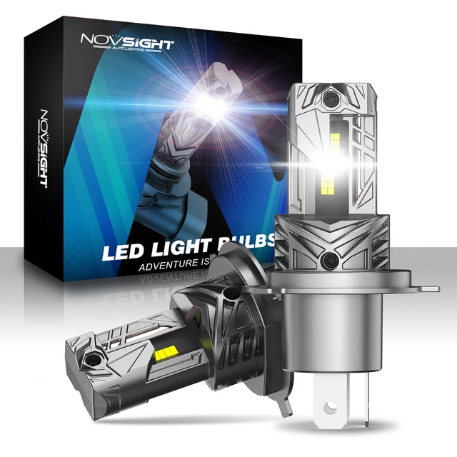 NOVSIGHT PAIR H4 Headlight Globe Light LED 6500K High Low Beam Bulbs Kit White $39.99 - PicClick AU