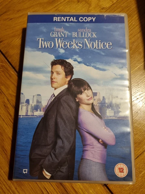 TWO WEEKS NOTICE:SANDRA Bullock-Vhs Video Big Box-Ex Rental. £3.98 ...