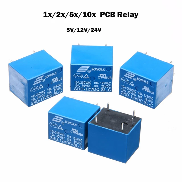 1X/2X/5X/10X MINI Power Relay 5V DC SRD-5VDC-SL-C SRD-5VDC-SL-C PCB 3C ...