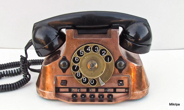 ANTIKE TELEFON AUS Kupfer PTT ATEA Type 1949 Belgie seit 1949 EUR 99,95 ...