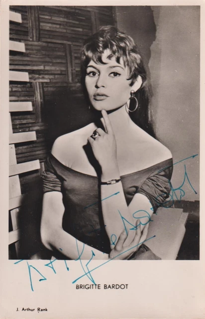 BRIGITTE BARDOT ORIGINALE autografa cartolina firmata anni 50 firma a ...