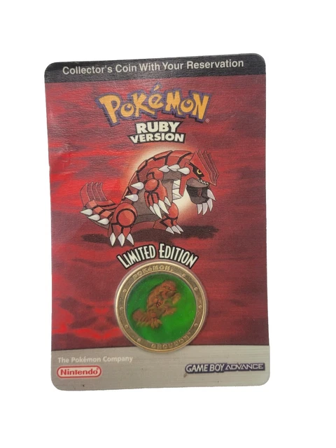 NINTENDO POKEMON RUBY Red Limited Edition Gameboy Collector Coin Sealed ...