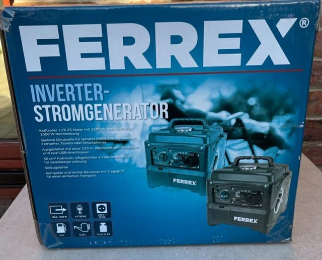 FERREX INVERTER STROMGENERATOR 1200 W 4-Takt Notstromaggregat EUR 225 ...