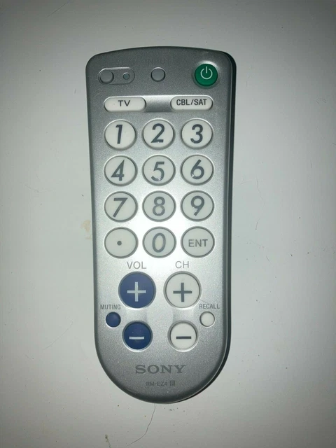 SONY RM-EZ4 LARGE Button Universal Remote TV Device Gray tested $9.99 ...