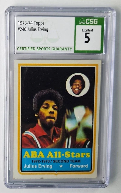 1973-74 TOPPS #240 JULIUS ERVING ABA All-Stars Squires 2nd Yr HOF CSG 5 ...